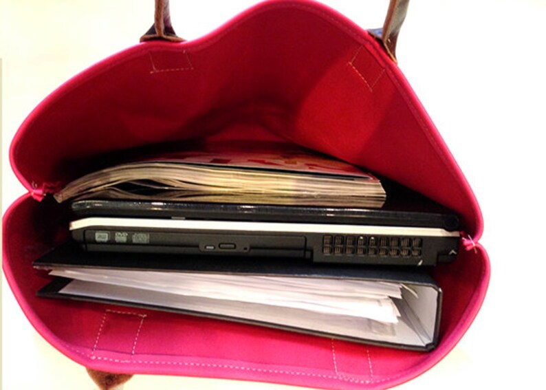 PINK Rubber Fabric Tote Bag Handmade Fabric Tote Bag - Etsy