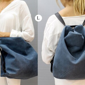 Leather Backpack Purse Convertible Crossbody Backpack Bag Soft Leather ...