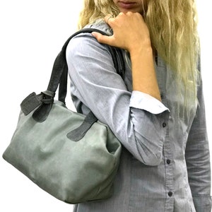 Small Leather Purse Bag Gray Women Leather Handbag Leather Purse for ...