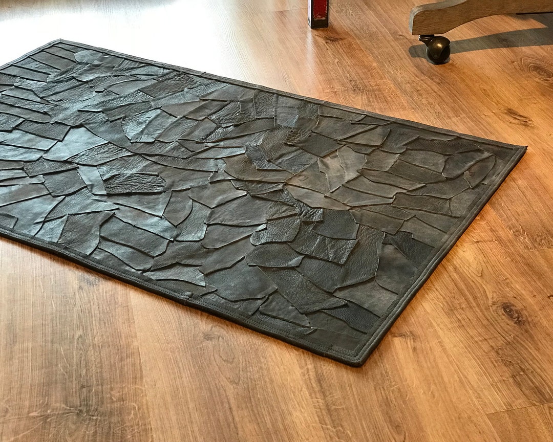 Small Carpet Rug Patchwork Leather Rug Small Runner Rug Handmade Rug ...
