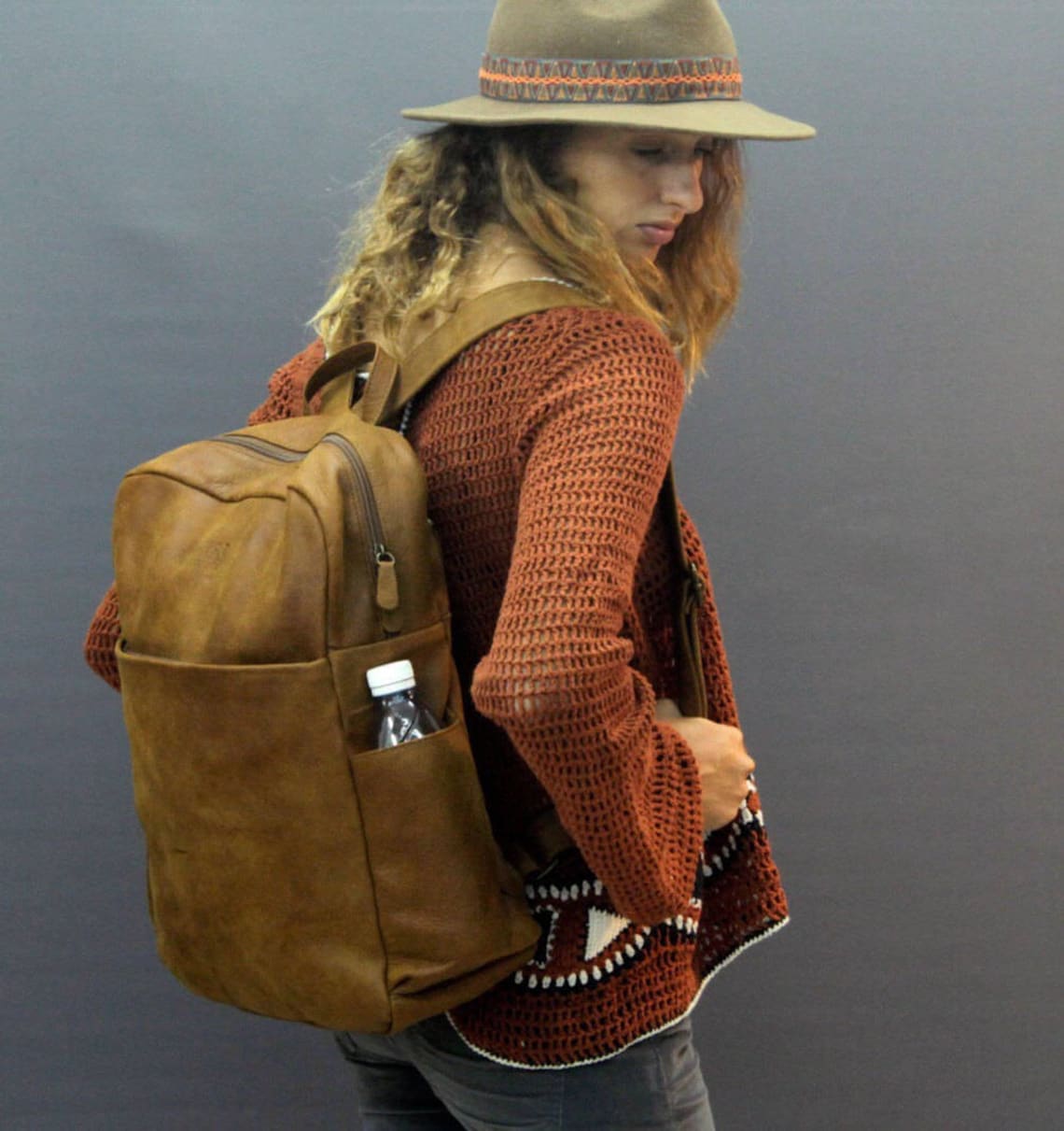 Brown Leather Rucksack, Backpack Leather Purse, Womens Rucksack ...