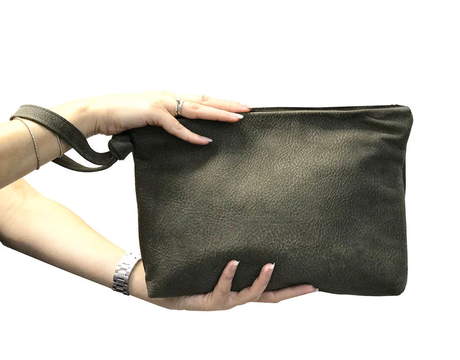 Distressed Leather iPad Case Bag Leather iPad 10" Pouch Case Purse Grey ...