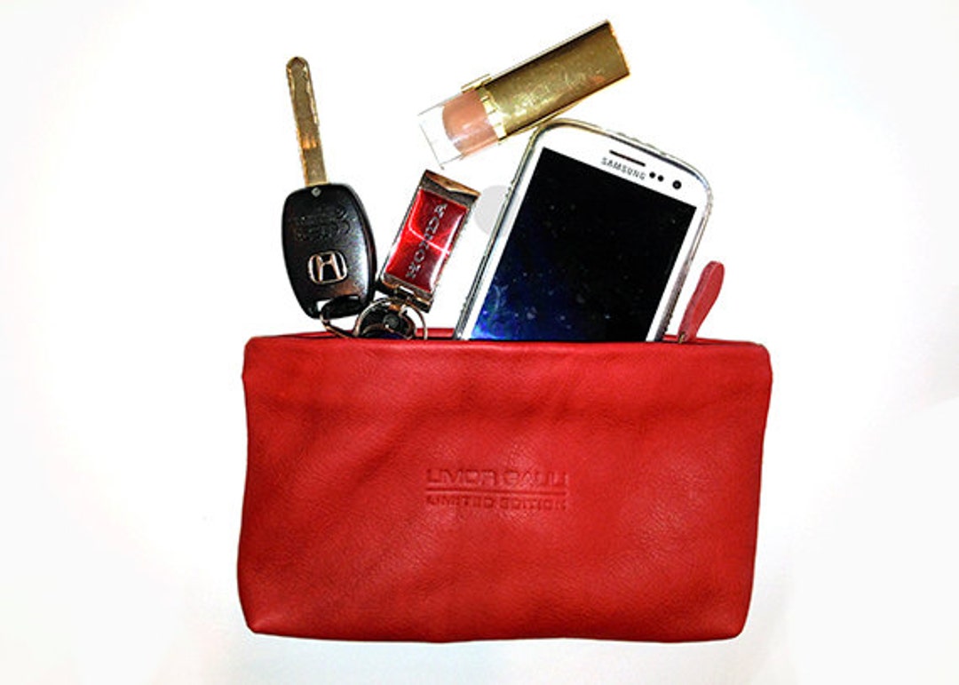 Small Red Leather Pouch Purse Small Leather Pouch Handmade With LOVE ...