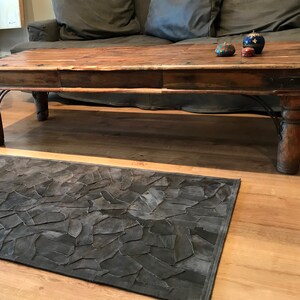 Small Carpet Rug Patchwork Leather Rug Small Runner Rug Handmade Rug ...