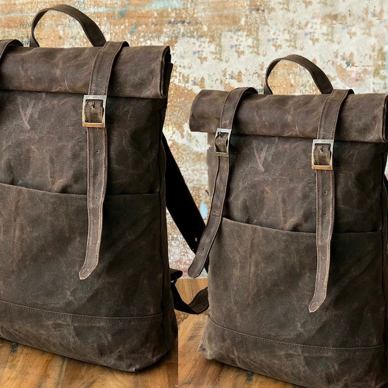 Waxed Canvas Backpack - Etsy