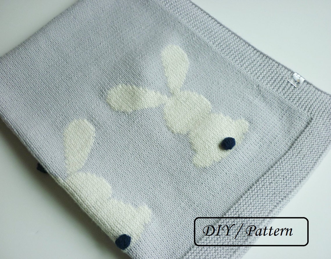 Baby Blanket Knitting Pattern / Baby Blanket PATTERN / Bunny Baby ...