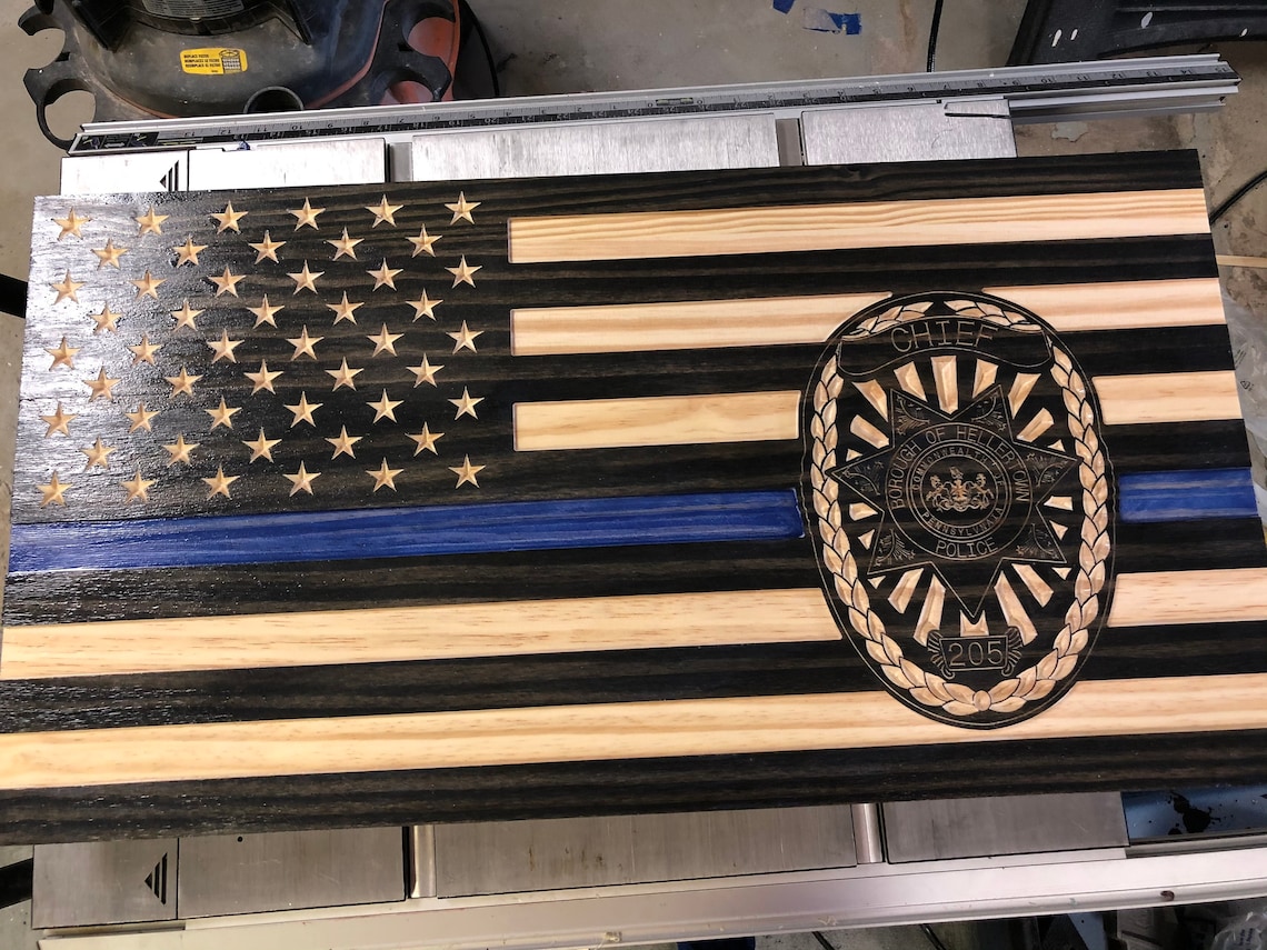 Custom Badge Thin Blue Line Flag | Etsy