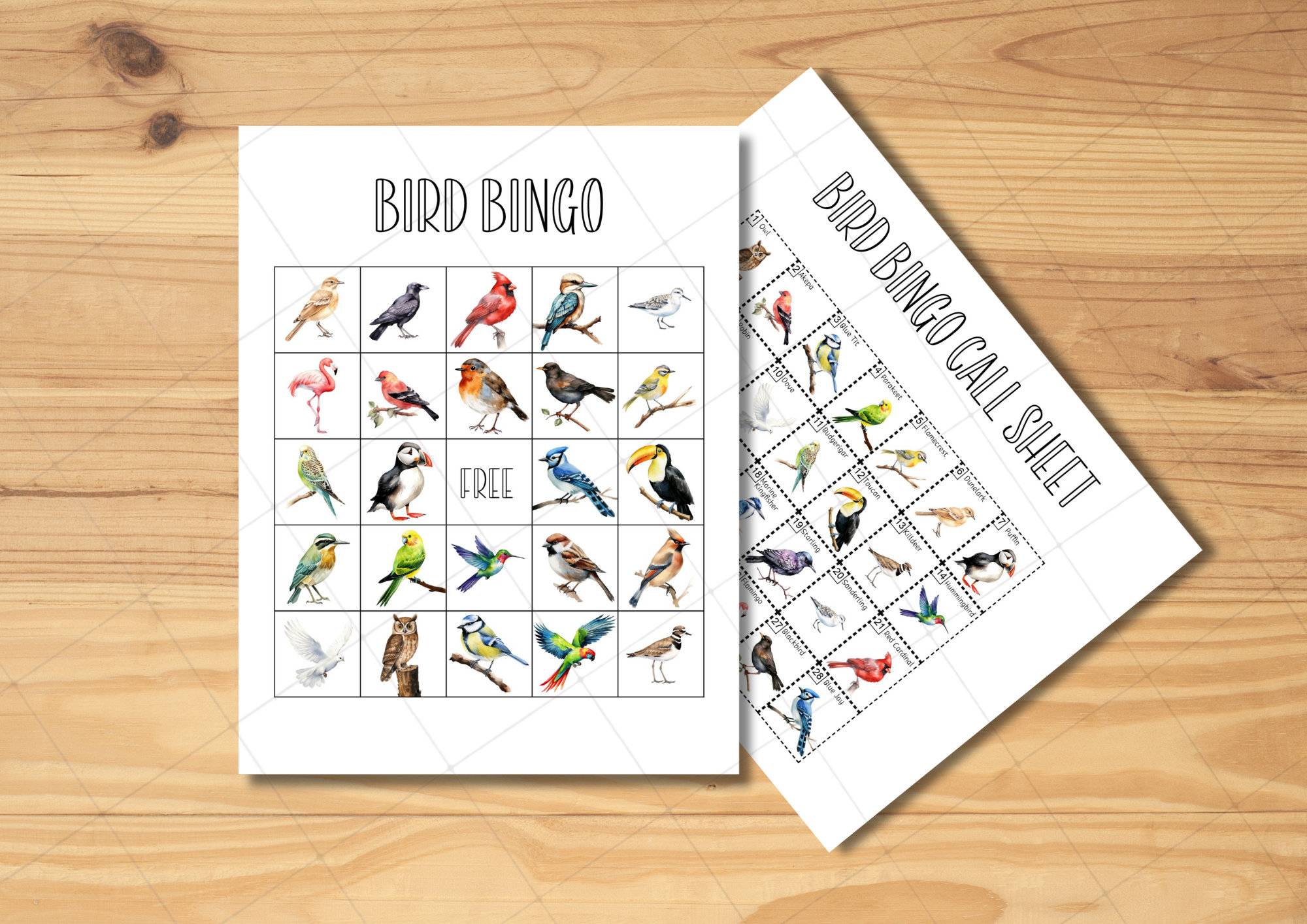 Birds BINGO - Printable Bingo for Kids - Bird Game and Homeschool ...
