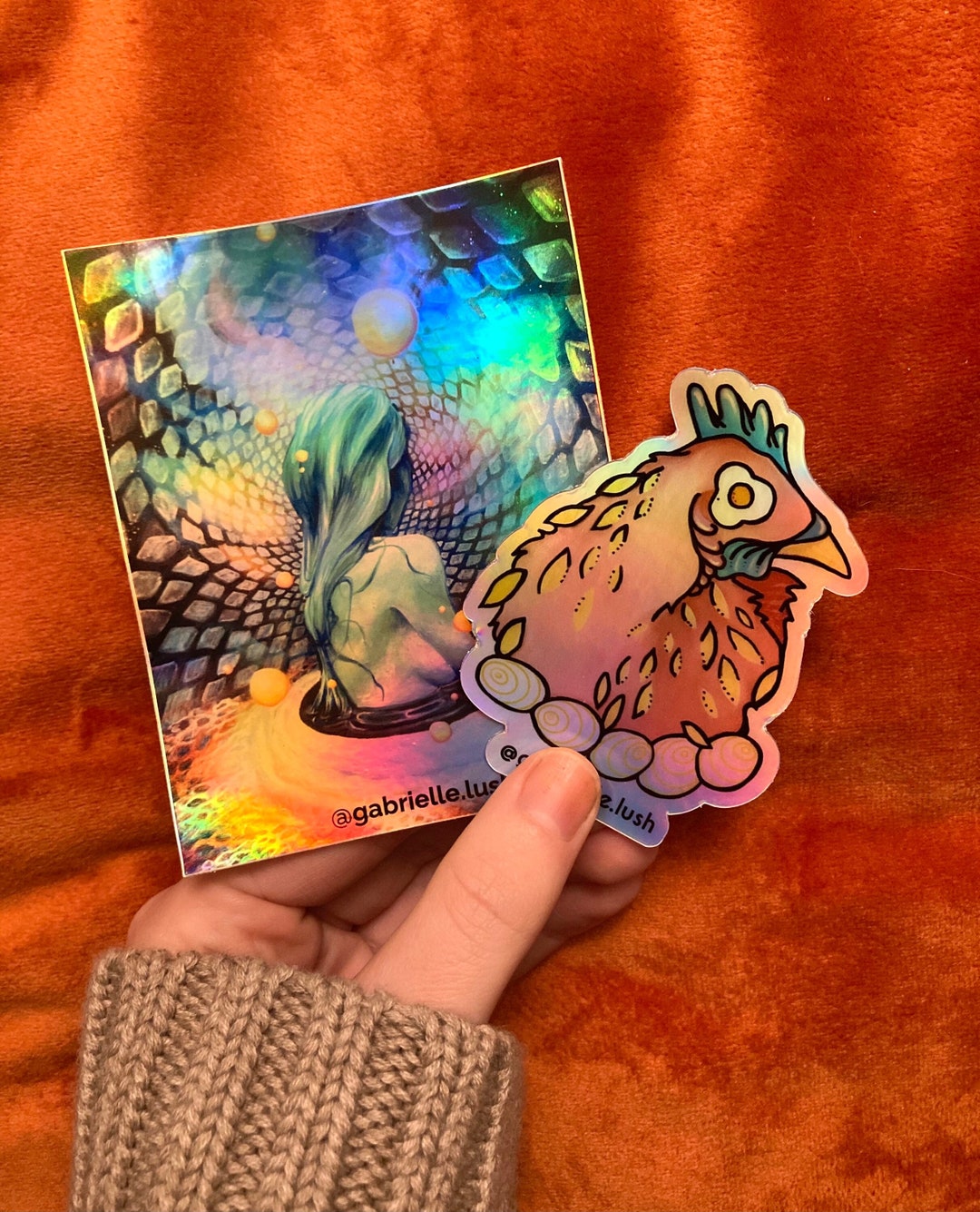 Holographic Sticker Pack | Stickers Decor Chicken Psychedelic Art ...