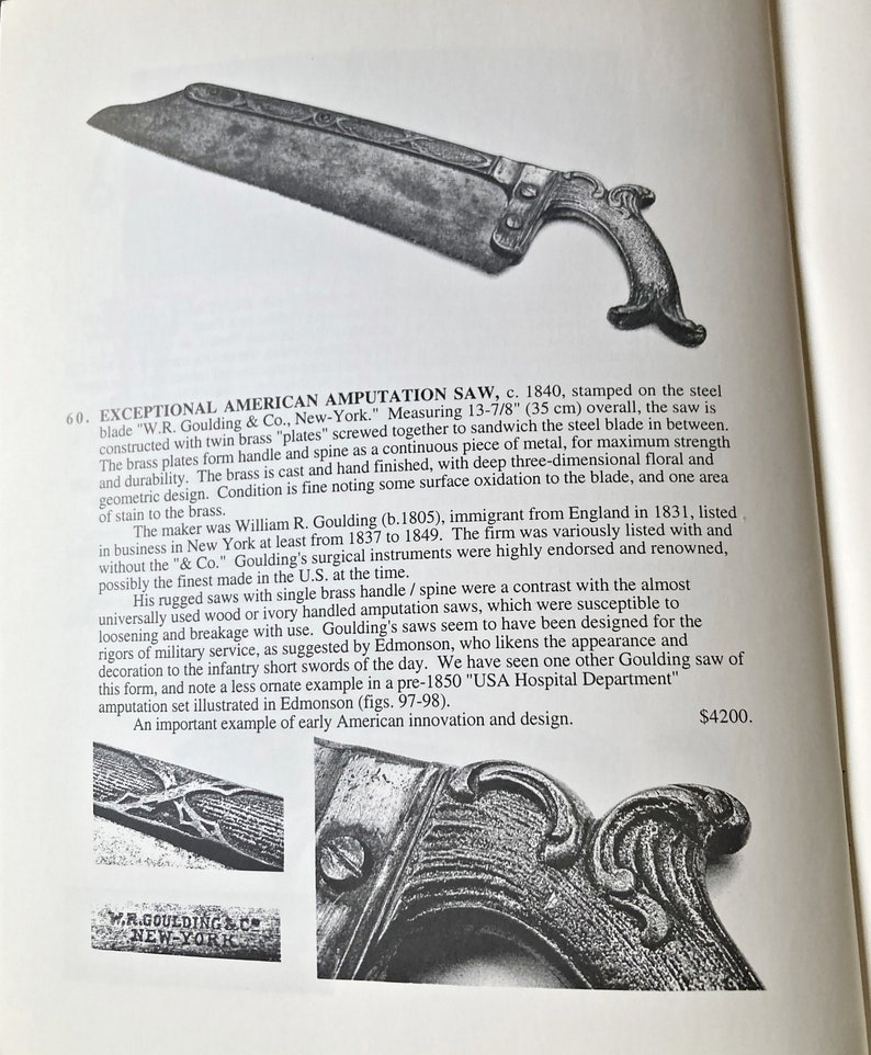 Gilded Civil- War Era Amputation Saw by Goulding, NY - Etsy