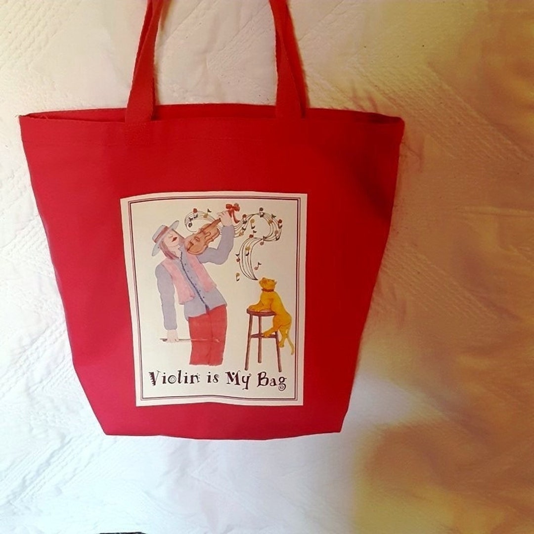 Tote Bag "violin is My Bag". Bright Pink, Heavy Canvas Bag, Lined With ...
