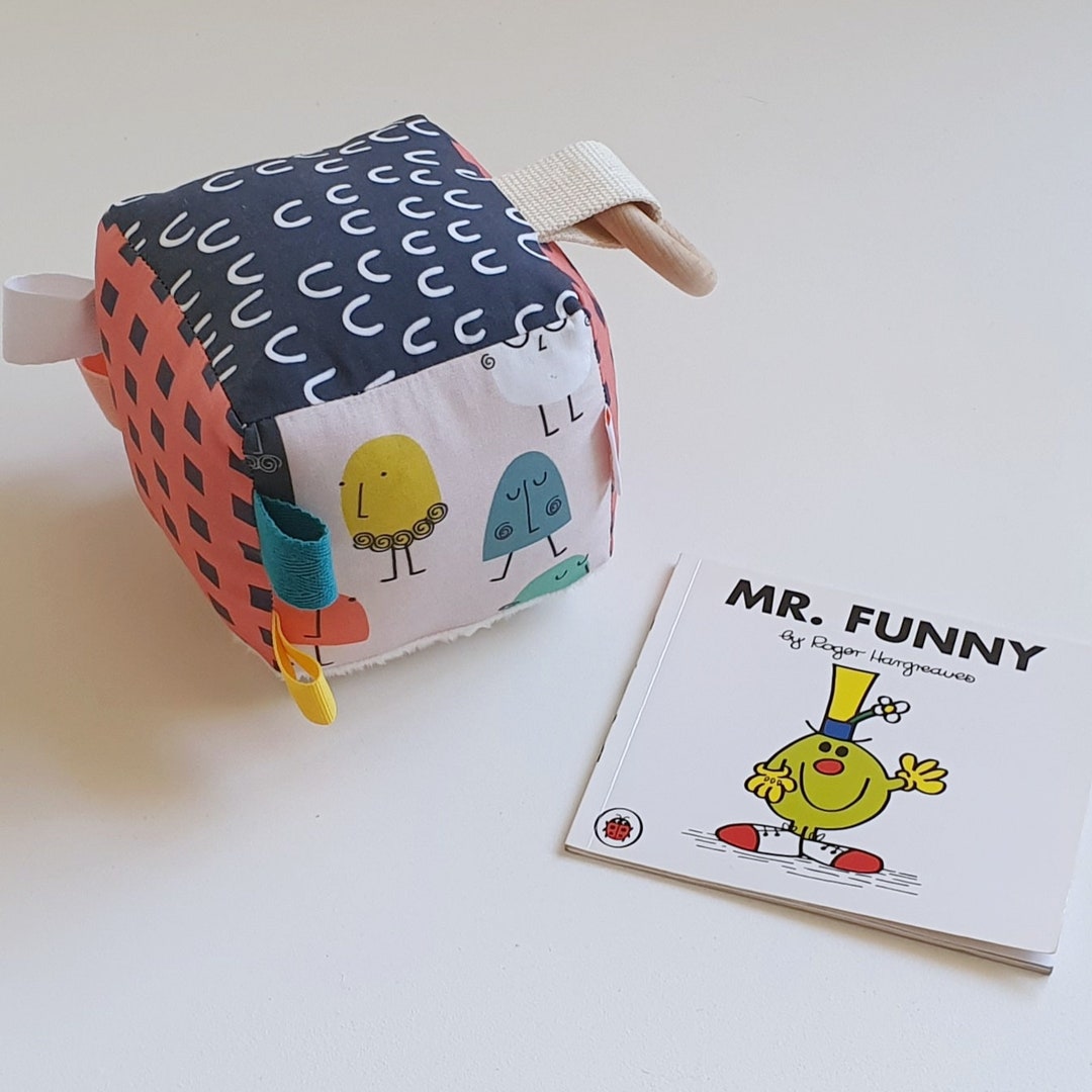 MR MEN Soft Sensory Cube Montessori Toy Rattle Sensory - Etsy