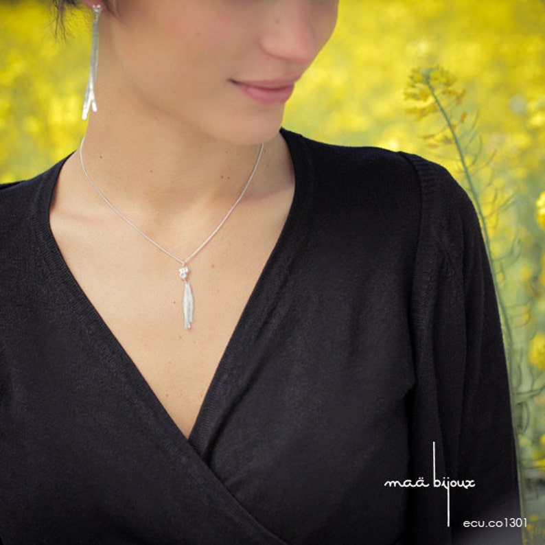 Collier discret et subtil en argent massif Pendentif charm | Etsy