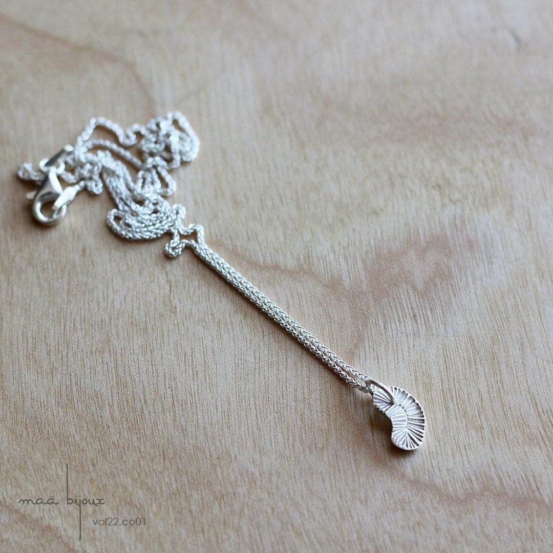 Mini Volute Necklace, Minimalist Necklace in Recycled 925 Solid Silver ...