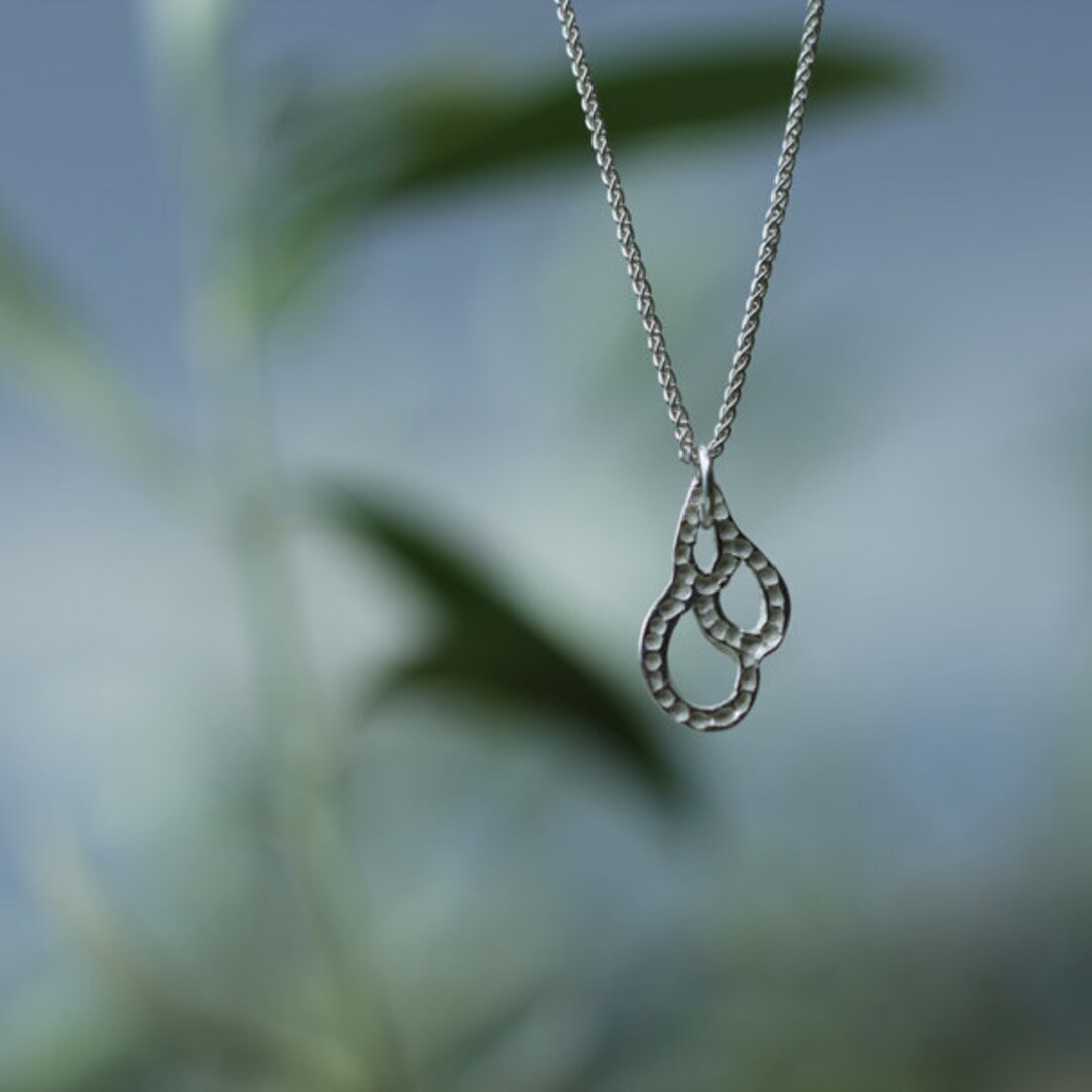 Minimalist Necklace in Solid Silver Inspired by Nature, Openwork Lace ...