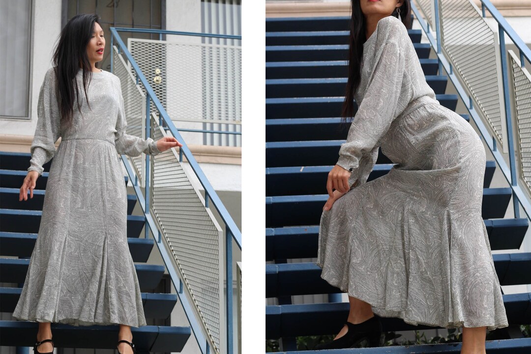 Vintage 1980s Bombshell Pinup Monochrome Mermaid Party Dress - Etsy