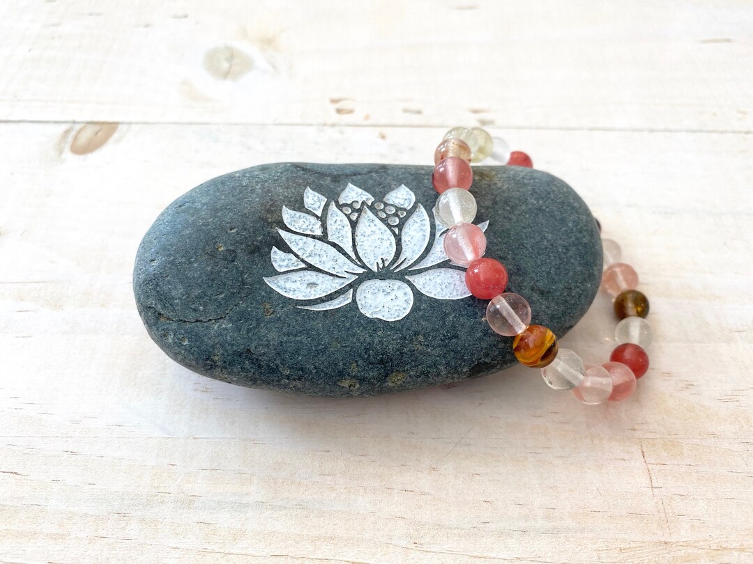 Joy & Heart Energy Bracelet: Cherry Quartz, Heart Chakra Stone - Etsy