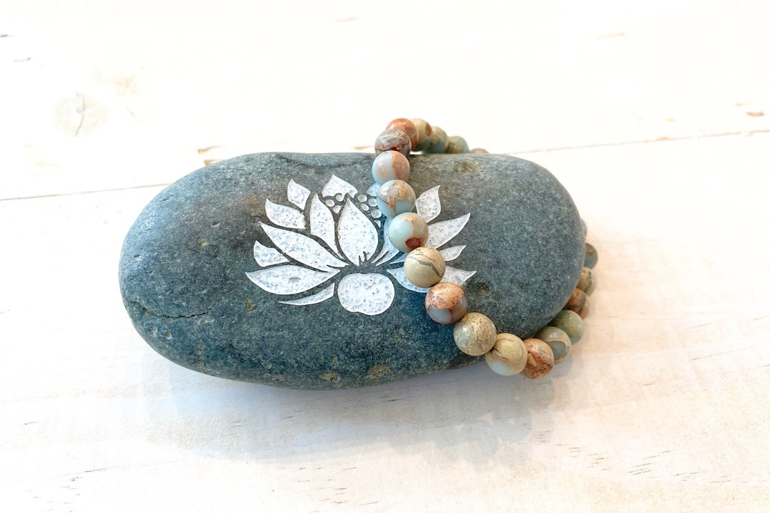 Peace & Emotional Renewal Bracelet: African Opal Jasper, Throat Chakra ...