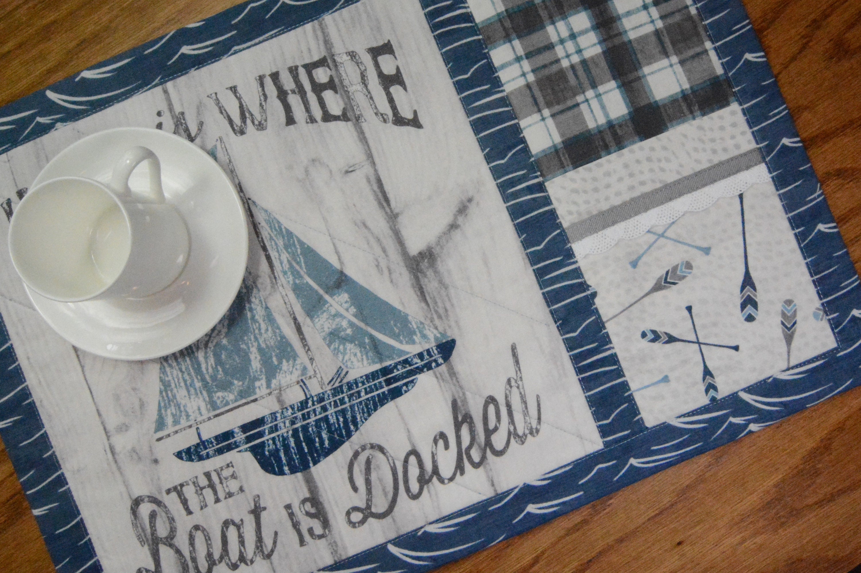 At the Lake Quilted Placemats Cabin Placemats With Cutlery - Etsy