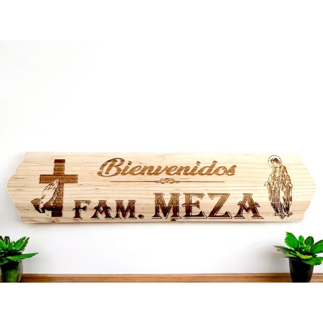 Personalized Laser Engraved Wood Family Name Sign (26.6x6) - Etsy