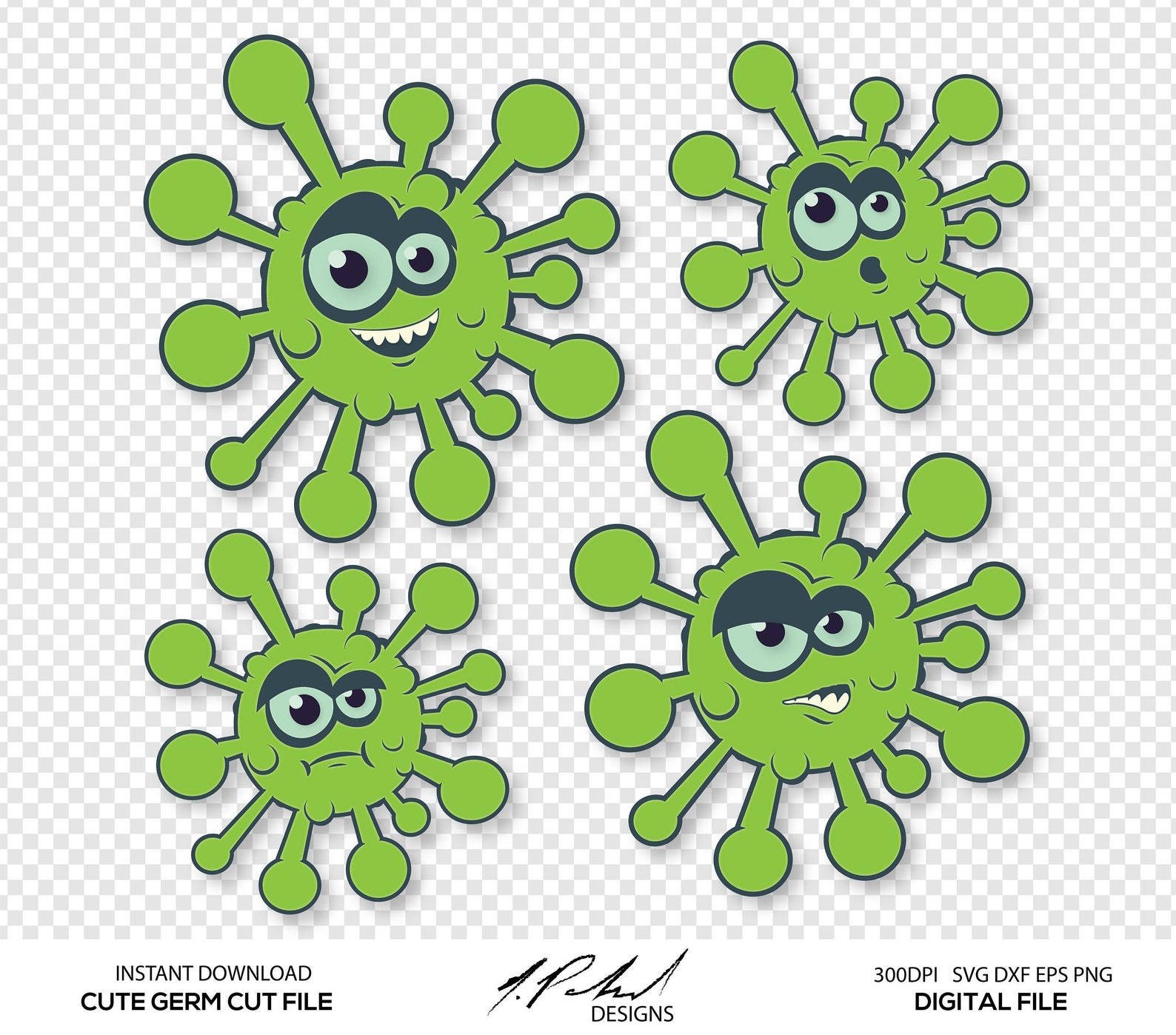 Cute Germ Digital Cut Files Digital Files Germ SVG Virus - Etsy