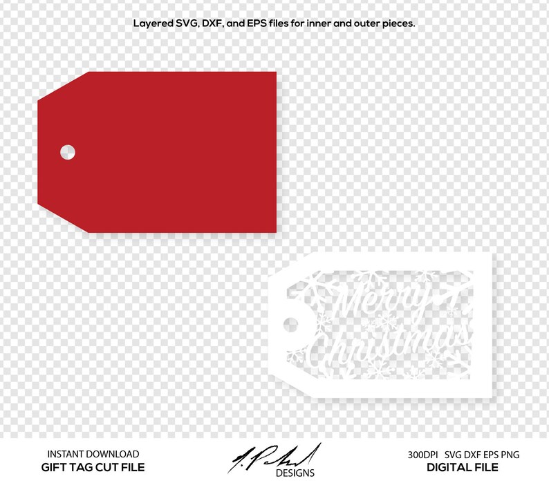 Christmas Gift Tag Digital Cut Files Digital Files Gift | Etsy