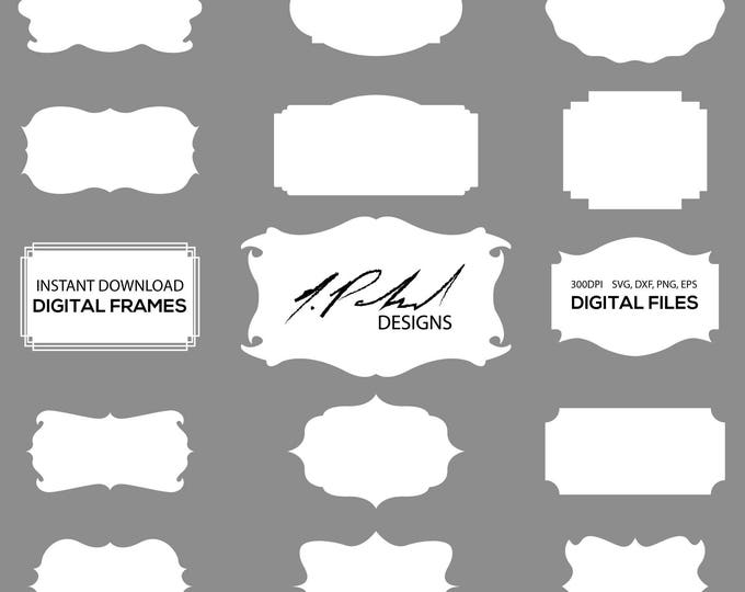 White Frame Digital Cut Files Digital Files Frame SVG Frame DXF Frame ...