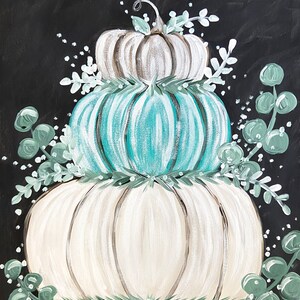 Stacked Pumpkins Canvas Painting Tutorial/instant Download/ Learn How ...