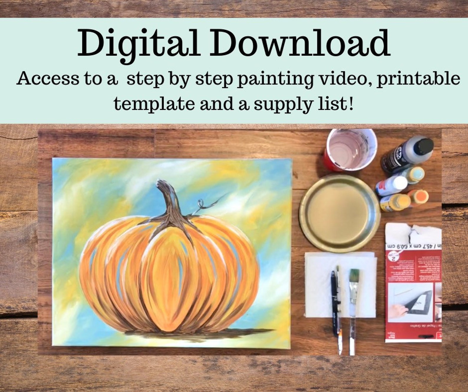 Pumpkin Canvas Painting Tutorial/instant Download/ Learn How - Etsy