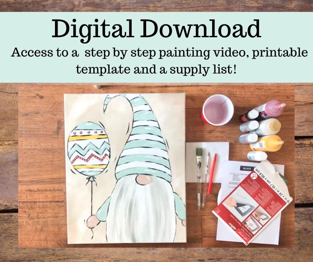 Easter Gnome Canvas Painting Tutorial/instant Download/ Learn How to ...