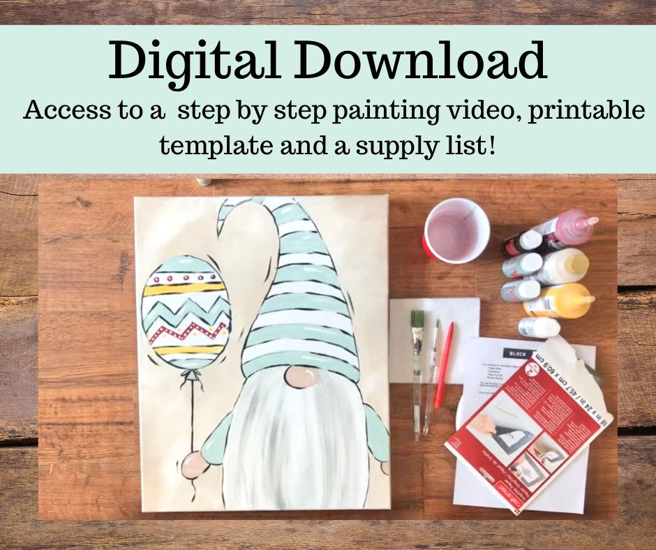Easter Gnome Canvas Painting Tutorial/instant Download/ Learn - Etsy