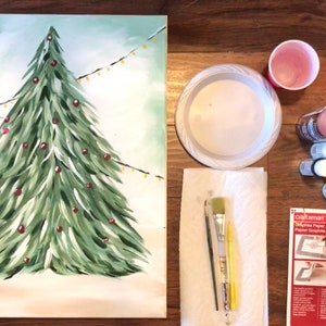 Christmas Tree Canvas Painting Tutorial/instant Download/ Learn How to ...