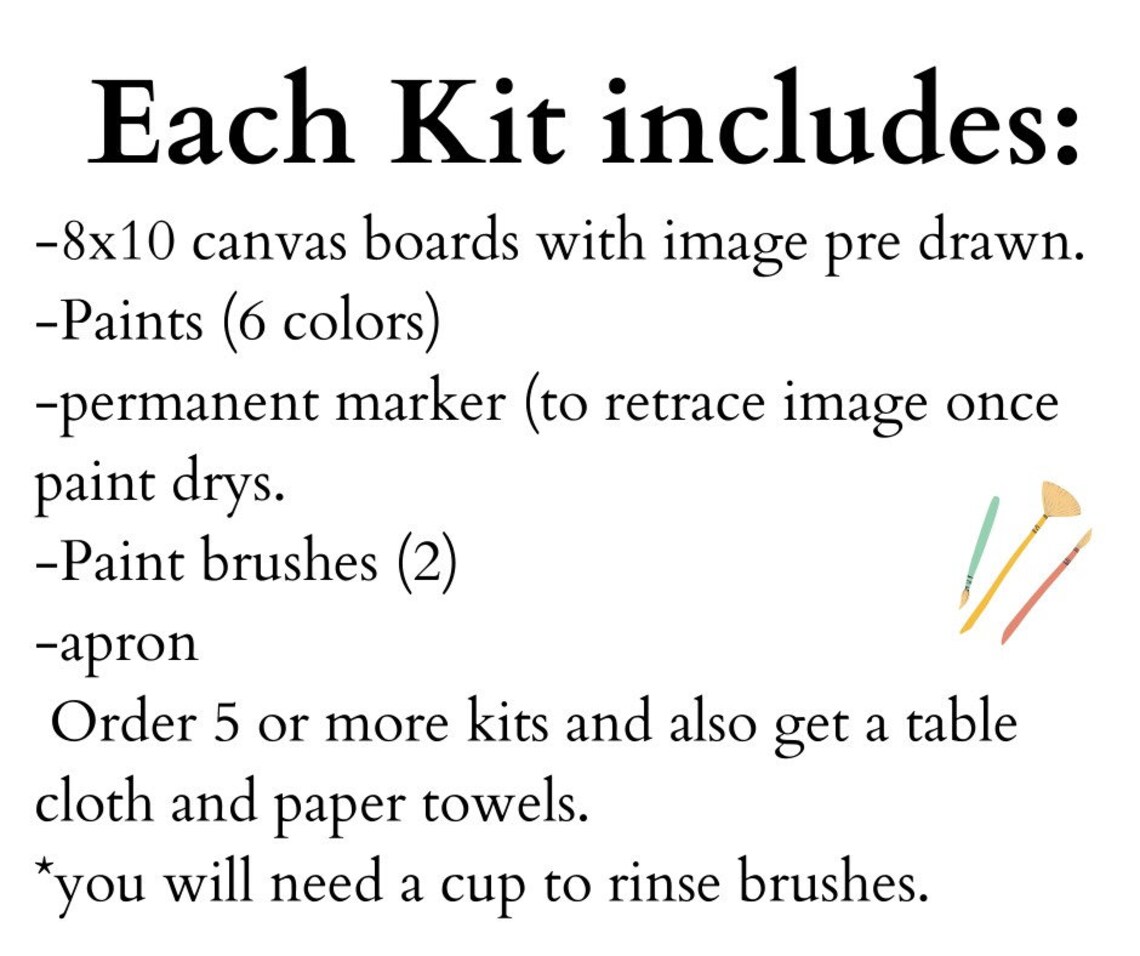 Kids Paint Party Kit Includes Everything Birthday Party | Etsy