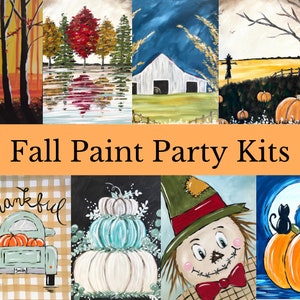Fall Paint Party Kit. 11x14 Canvas! Host a DIY Paint Party at Home! Sip ...