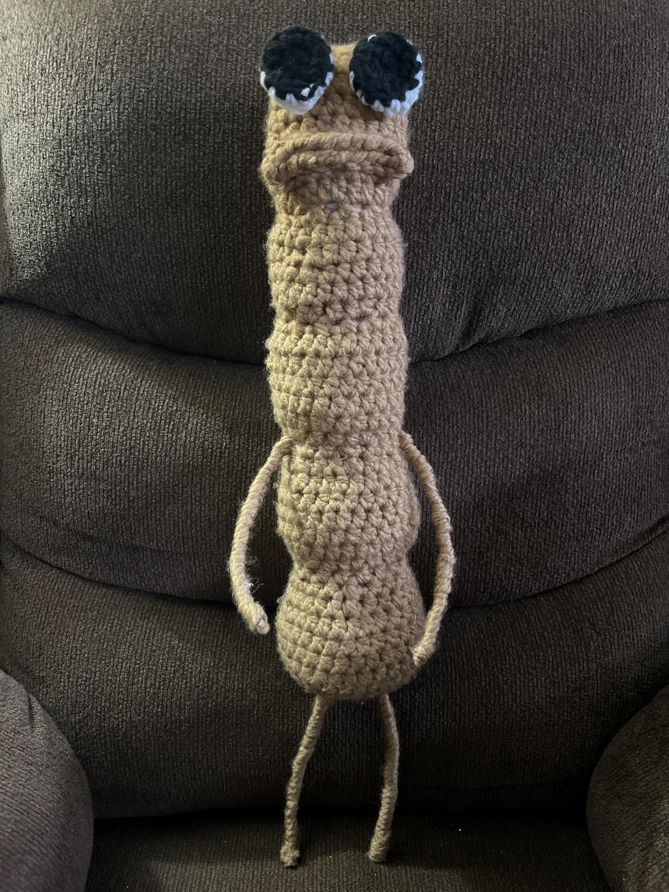 Marcus the Worm Plushie - Posable Crochet Plush, Vrchat Character - Etsy