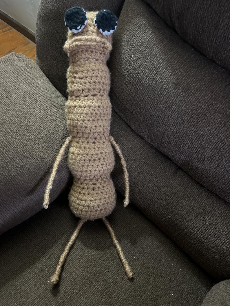 Marcus the Worm Plushie - Posable Crochet Plush, Vrchat Character - Etsy