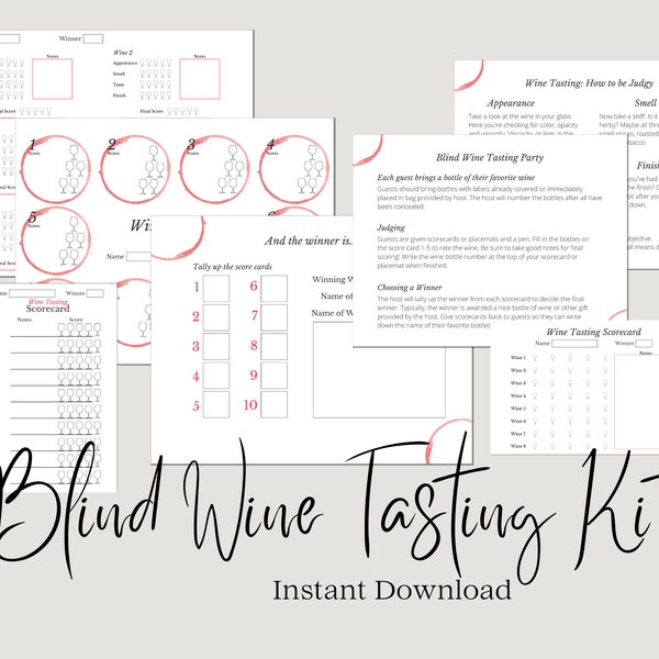 Wine Tasting Party Kit Printable - Etsy Wine Tasting Party Kit Printable - Etsy
