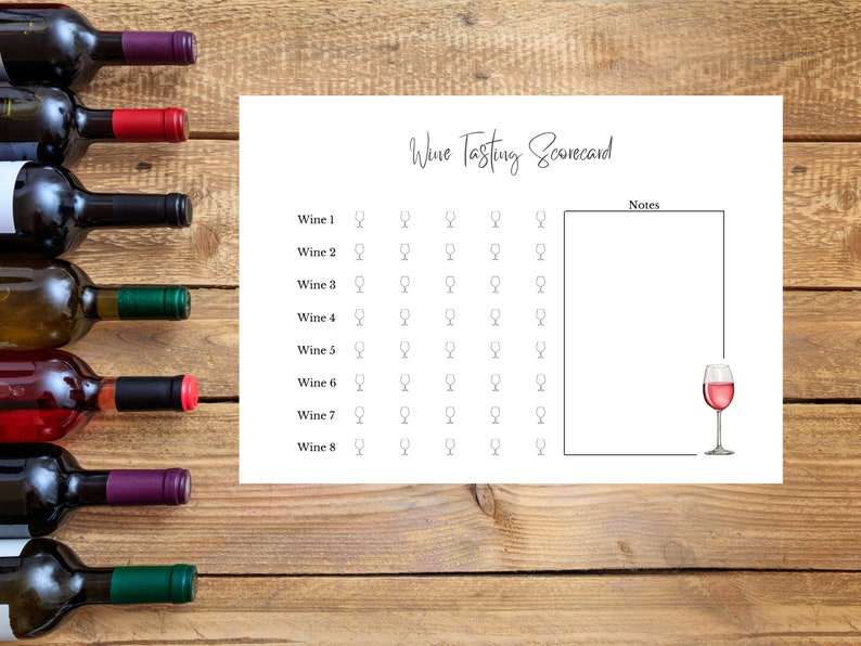 Wine Tasting Scorecard Instant Download - Etsy