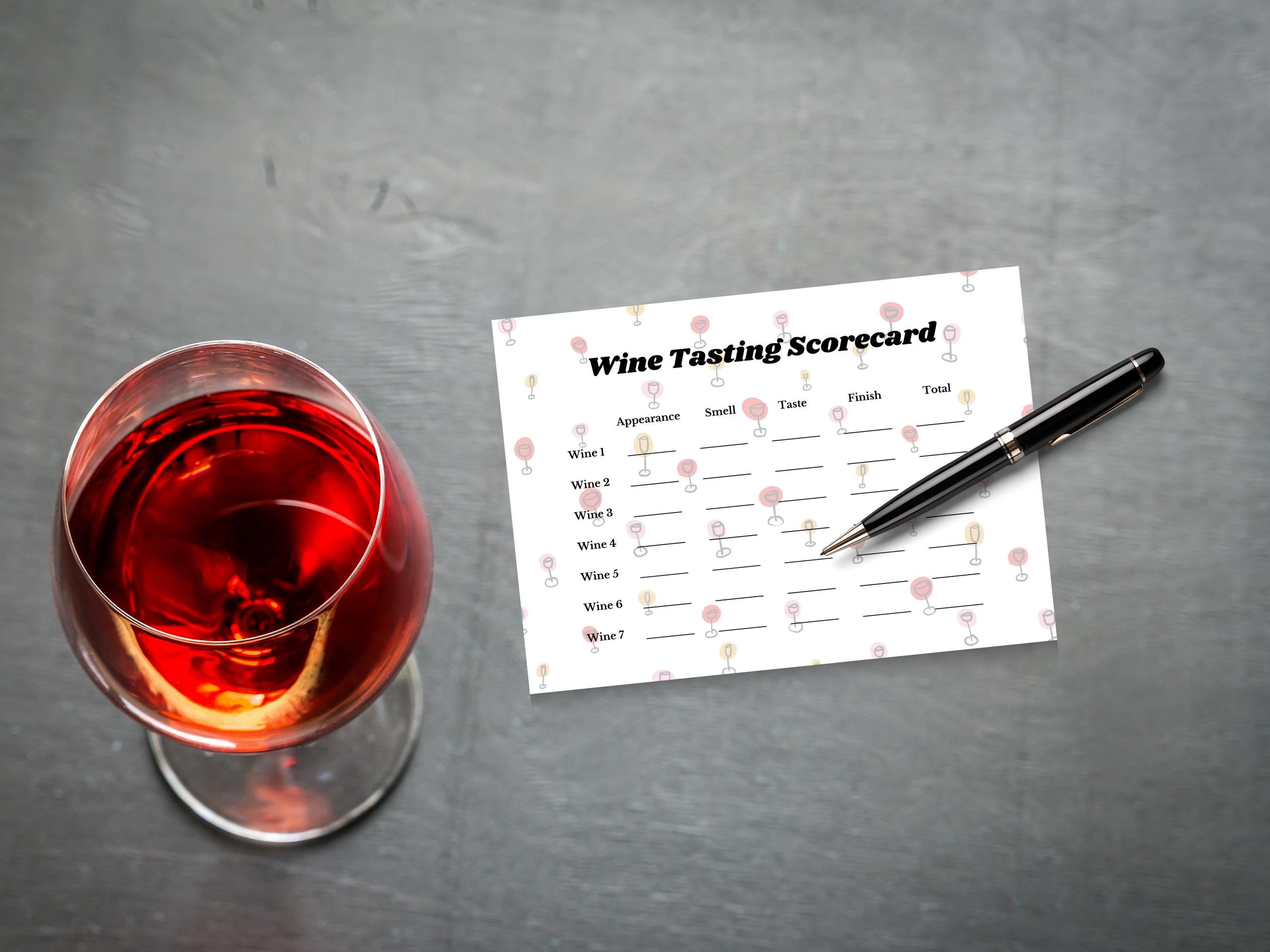 Wine Tasting Party Scorecard Instant Download - Etsy