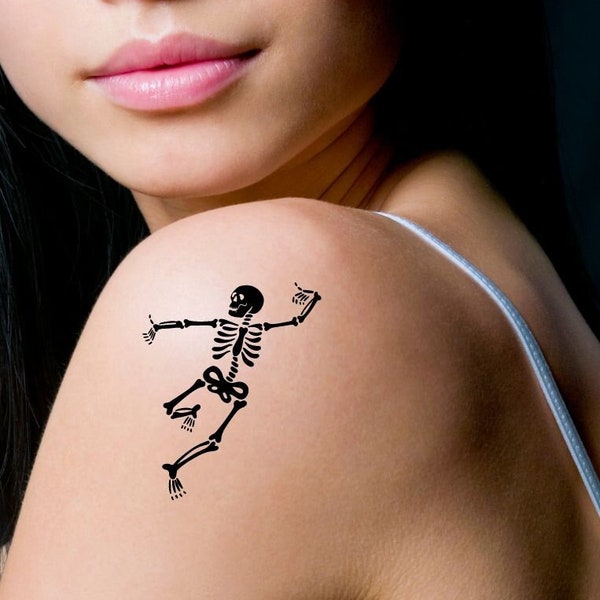 Temporary Tattoo Dancing Skeleton - Etsy