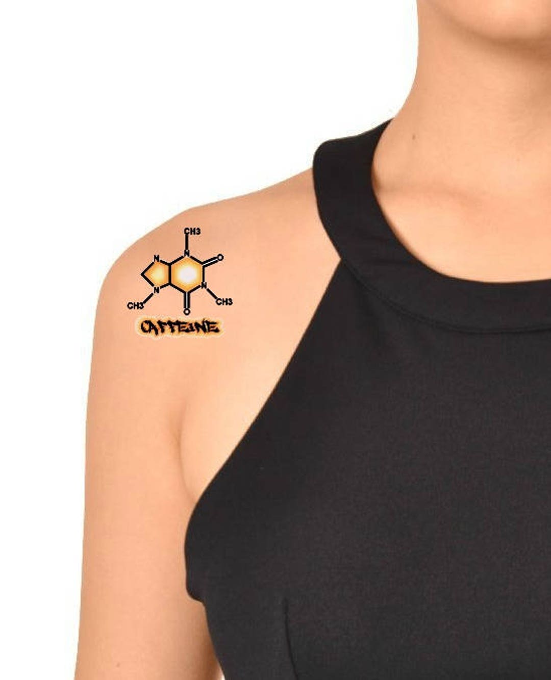 Caffeine Molecule Tattoo