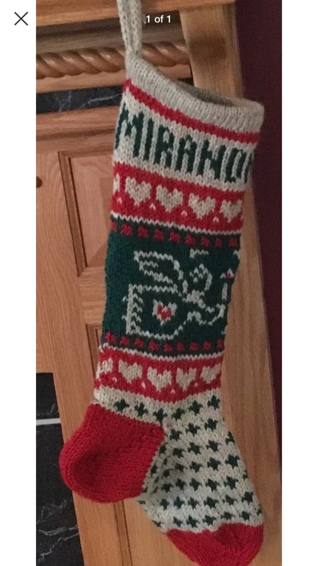 FLYING ANGEL Christmas Stocking - Hand Knit - Can Be Personalized - Etsy