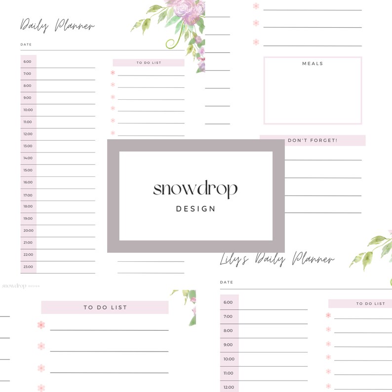 Printable Basic Undated Floral Daily Planner to Do List - Etsy
