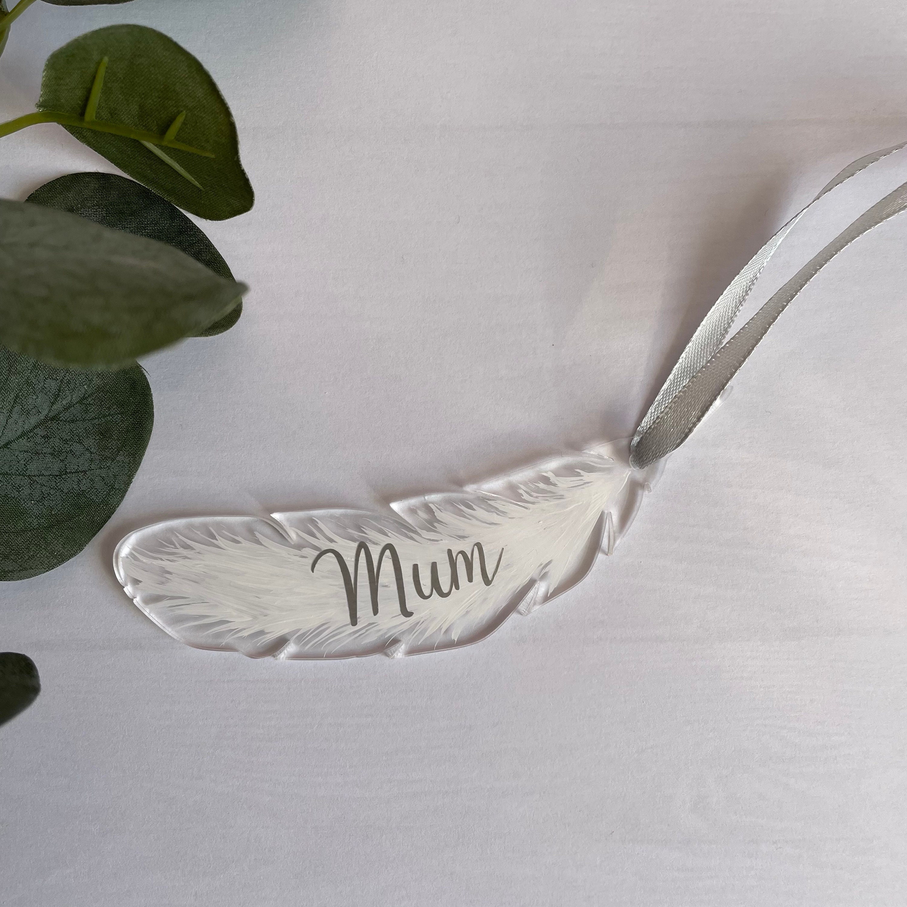 Feather Bauble, Memorial Feather, Remembrance Gift, Memorial Gift, in ...