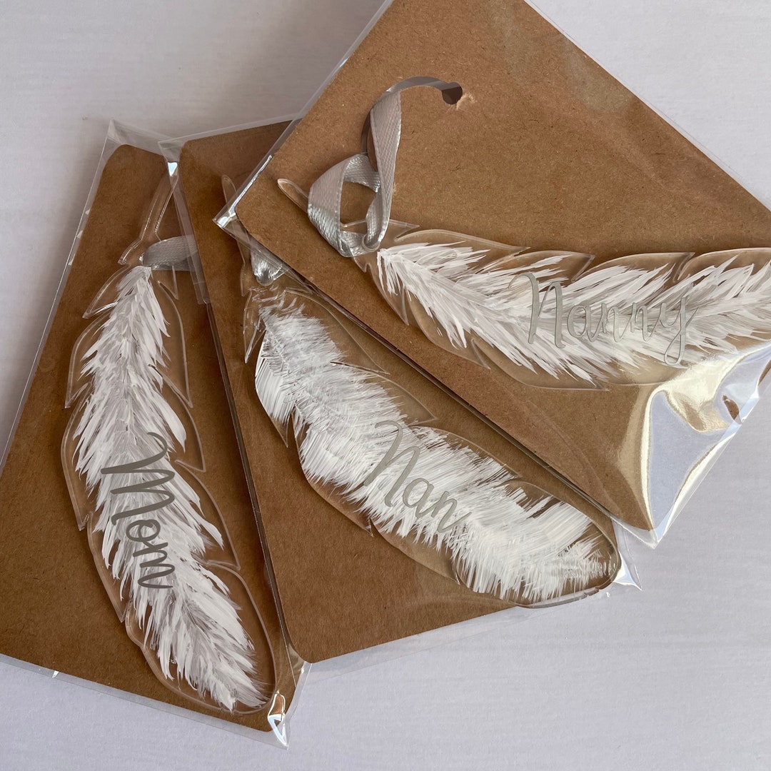 Feather Bauble, Memorial Feather, Remembrance Gift, Memorial Gift, in ...