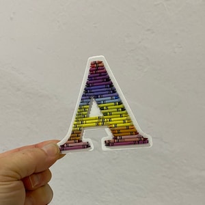 Letter A, Alphabet Letter Vinyl Decal / Cute Sticker / Crayon Monogram ...