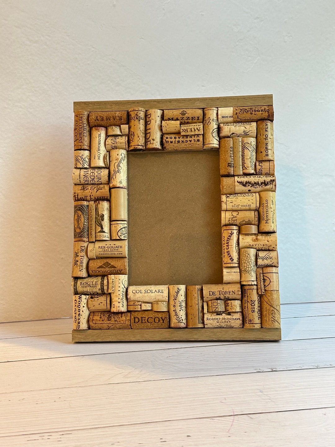 Wine Cork Picture Frame, Large Square Frame, 5x7 Frame Opening, Wine ...