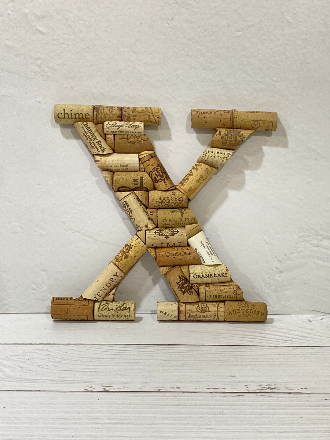 READY TO SHIP- Letter X // Wine Cork Letter on Ribbon Hanger //wine ...