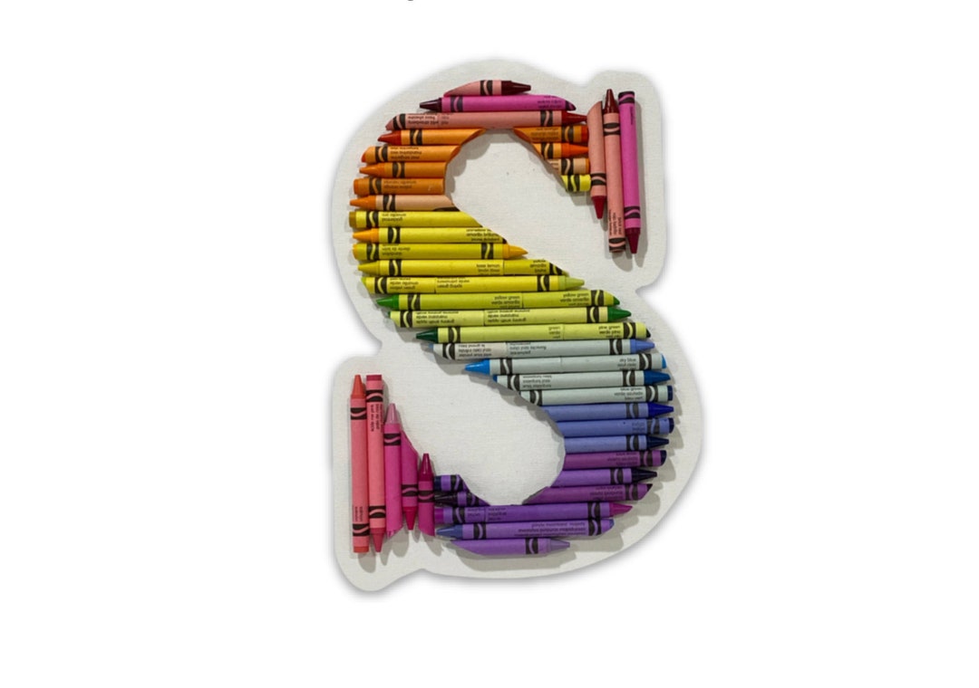 Letter S , Alphabet Letter Vinyl Decal, Cute Sticker, Crayon Letter ...