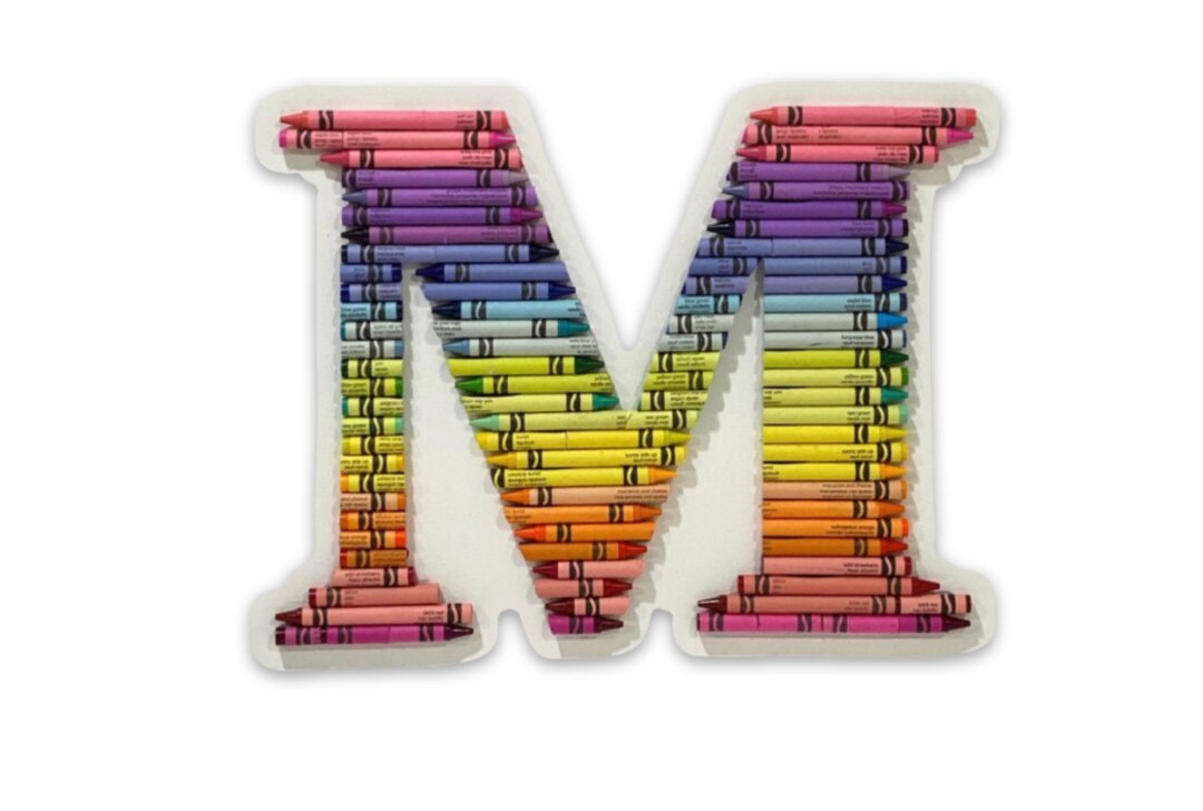 Letter M, Alphabet Letter Vinyl Decal, Cute Sticker, Crayon Monogram ...